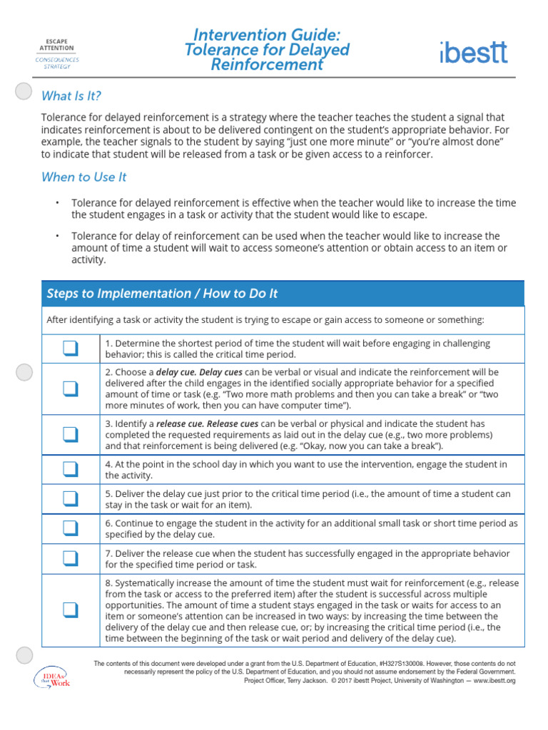 Tolerance For Delayed Reinforcement | PDF | Reinforcement | Behavioural ...