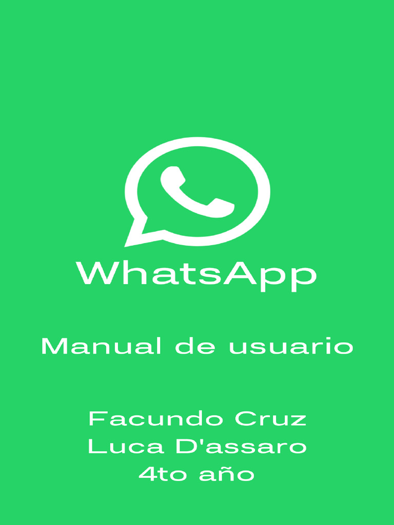 Manual de Usuario WhatsApp | PDF | Aplicación movil | Chat en linea