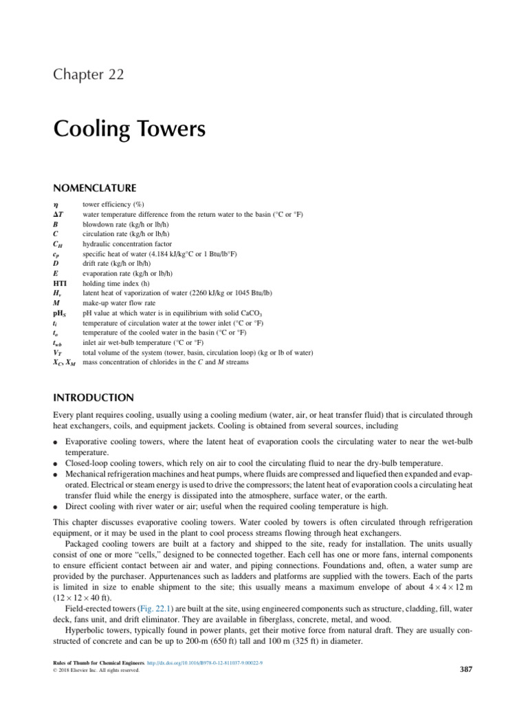 22. Cooling Towers | PDF | Water | Applied And Interdisciplinary Physics