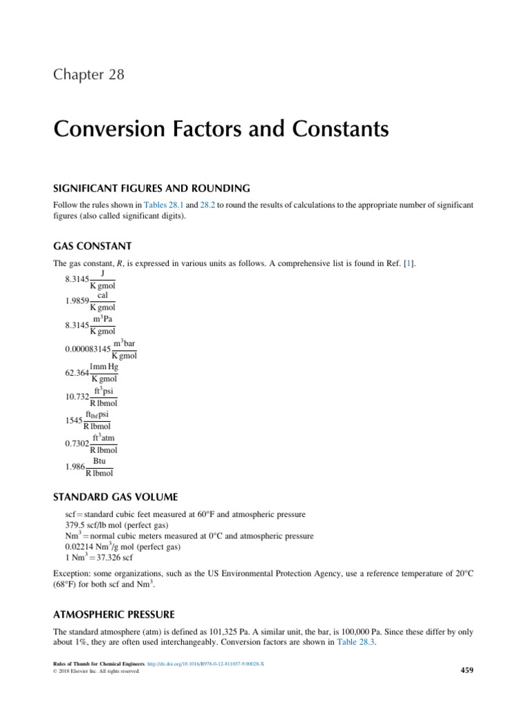 Conversion Factors and Constants | PDF | Significant Figures | Atmosphere