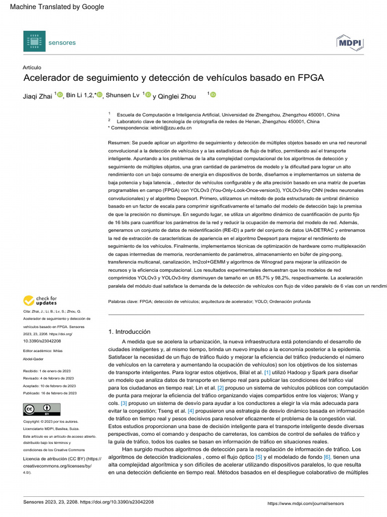 Acelerador de Seguimiento y Detección de Vehículos Basado en FPGA | PDF ...