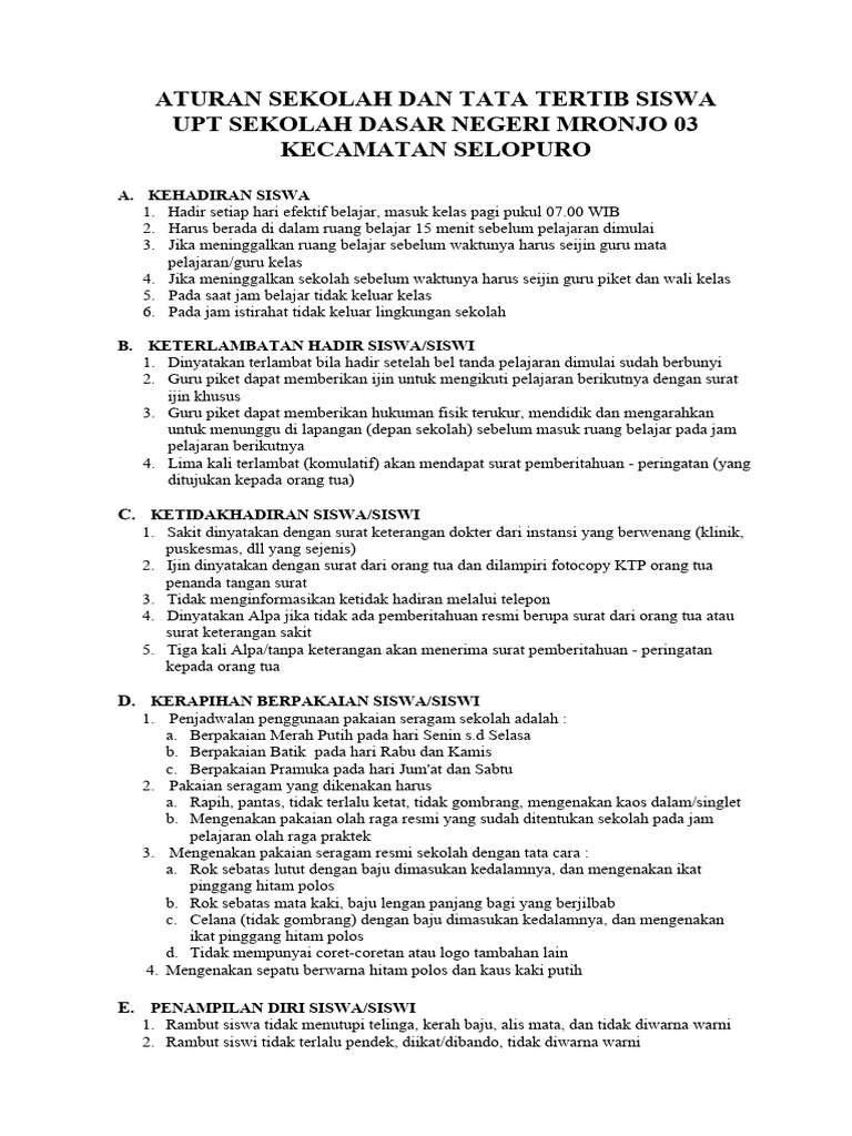 Tata Tertib Siswa | PDF | Karier & Perkembangan | Kesehatan Holistik