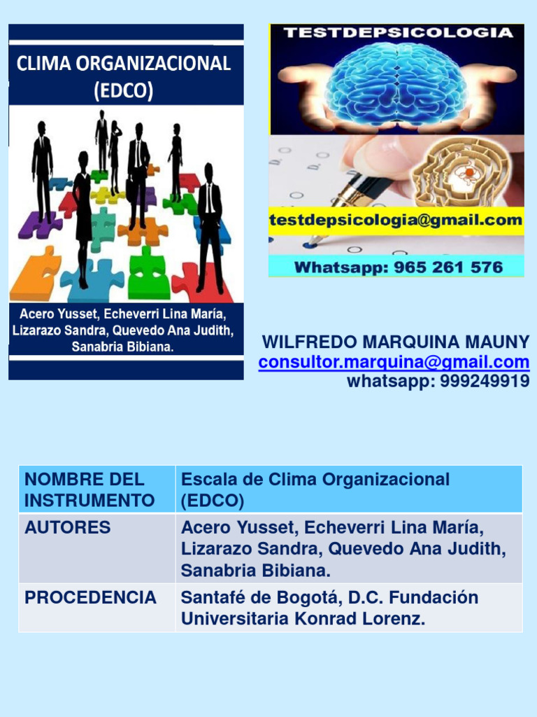 Escala de Clima Organizacional EDCO | PDF | Comportamiento | Business
