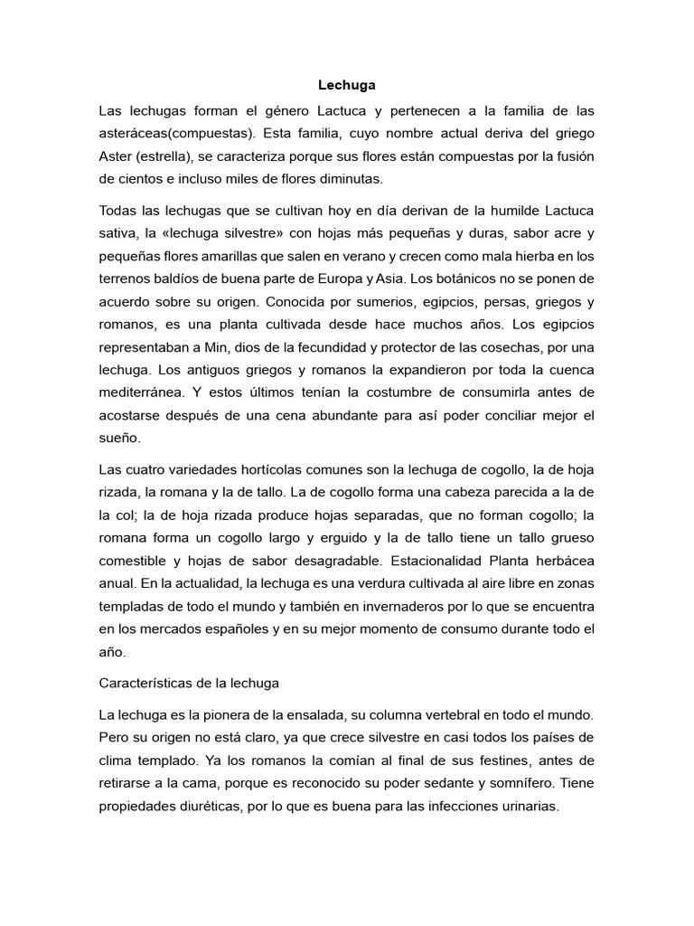 Lechuga | PDF | Lechuga