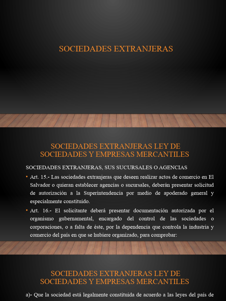 Sociedades Extranjeras | PDF | El Salvador | Sociedad