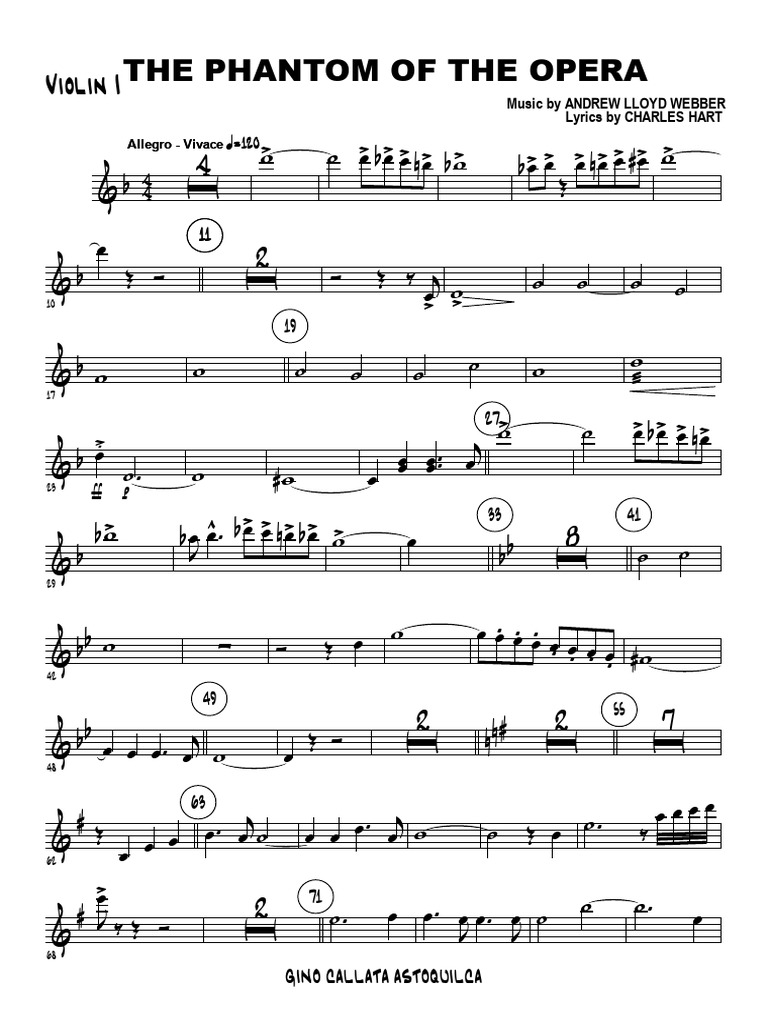 El Fantasma de La Opera Violin 1 | PDF