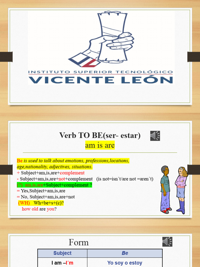 Verb BE (Ser - Estar) | PDF | Verb | Adjective