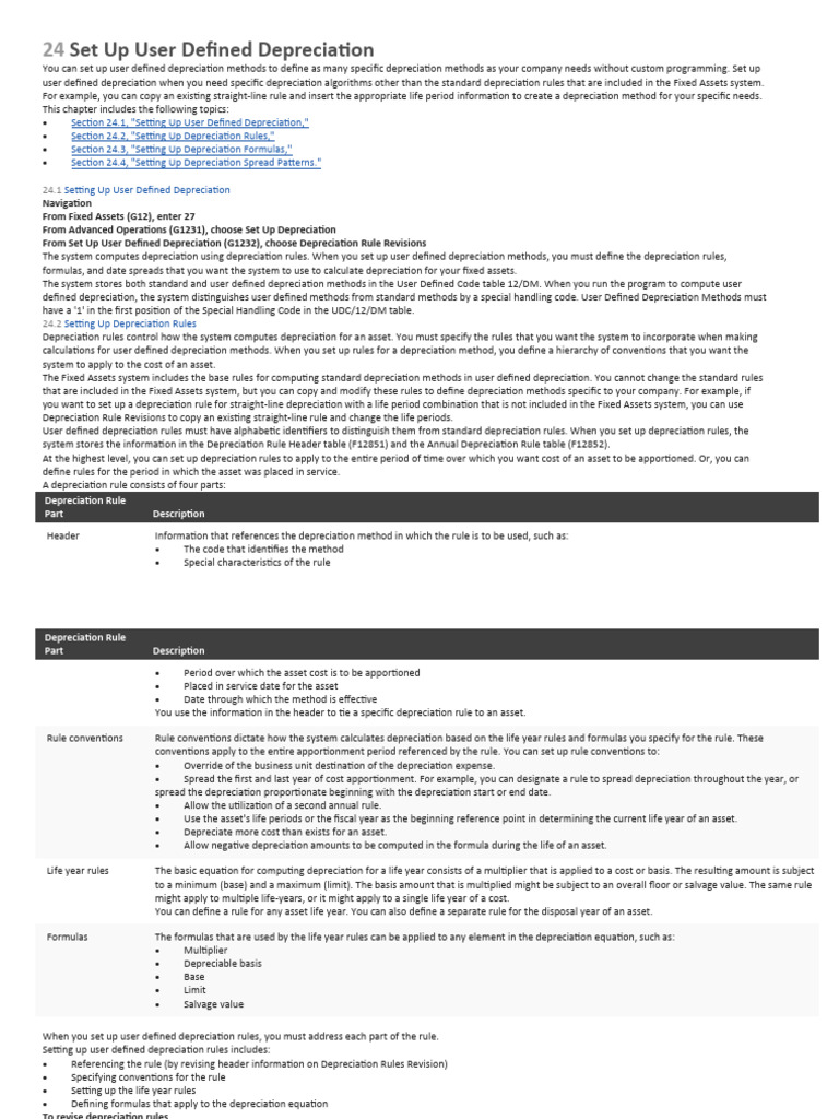 Manual Oracle Configurar A Depreciação Definida Pelo Usuário Pdf Depreciation Function