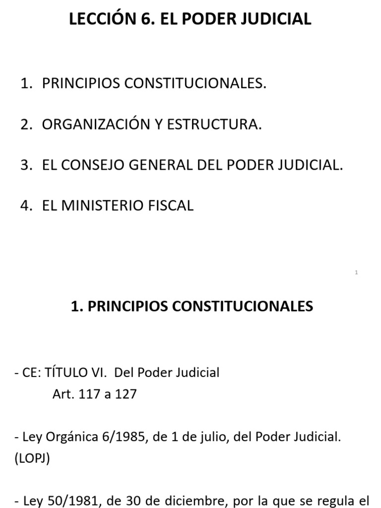Tema 6 El Poder Judicial | PDF | Judicaturas | Jurisdicción