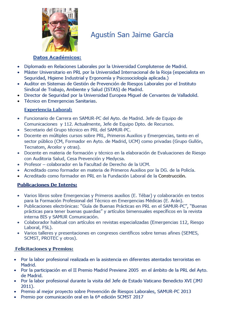 Cv Agustin San Jaime Garcia | PDF