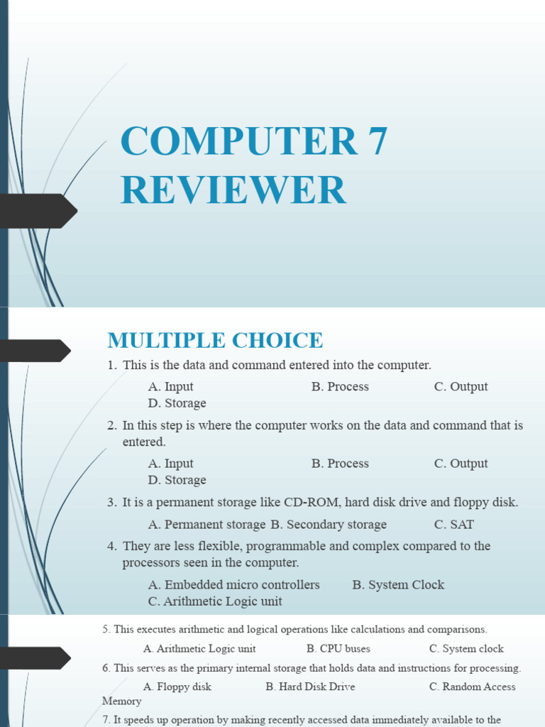 Computer 7 Reviewer Autosaved | PDF | Computer Data Storage | Hard Disk ...