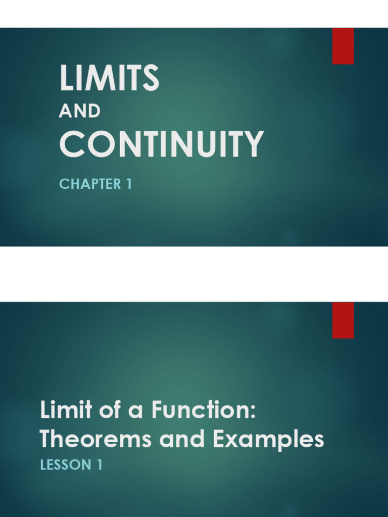 1 LIMITS and CONTINUITY - Part 1 | PDF