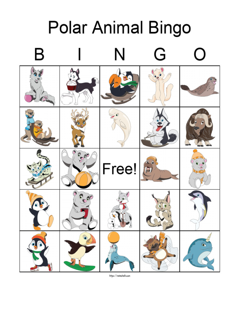 25 Polar Animal Bingo | Download Free PDF | Games Of Chance | Gambling ...