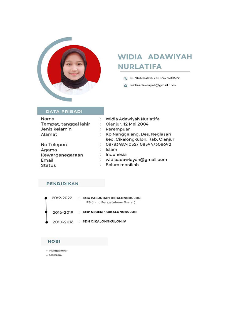 Lamaran Kerja Widia | PDF