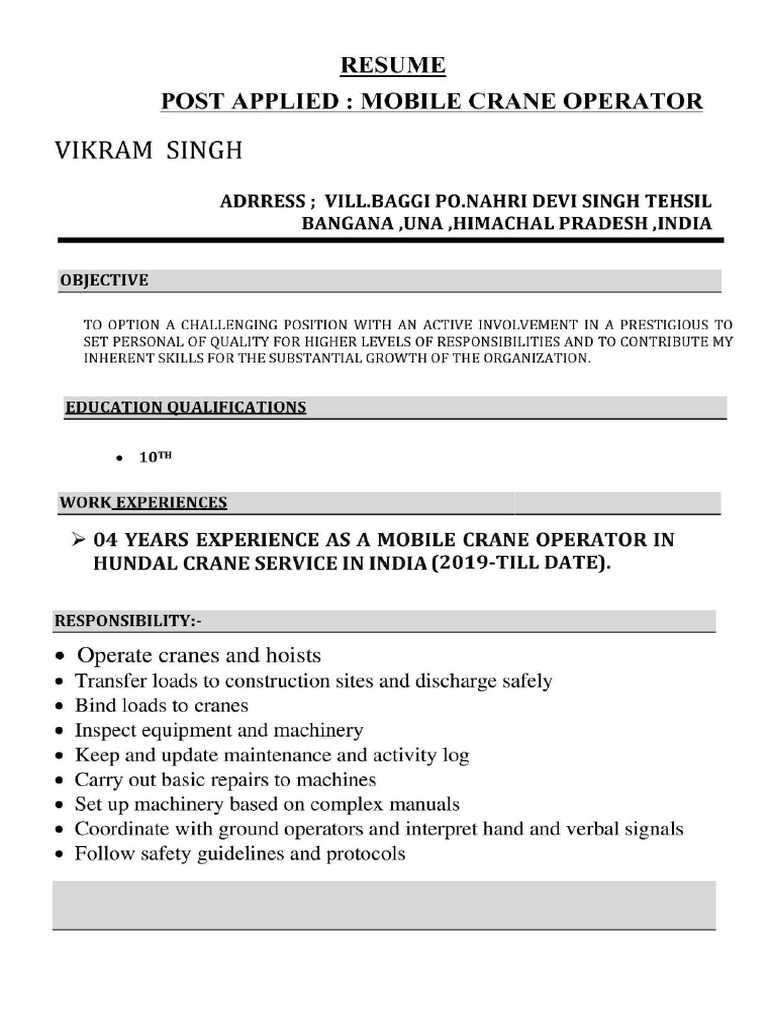 VIKRAM SINGH-CV free | PDF