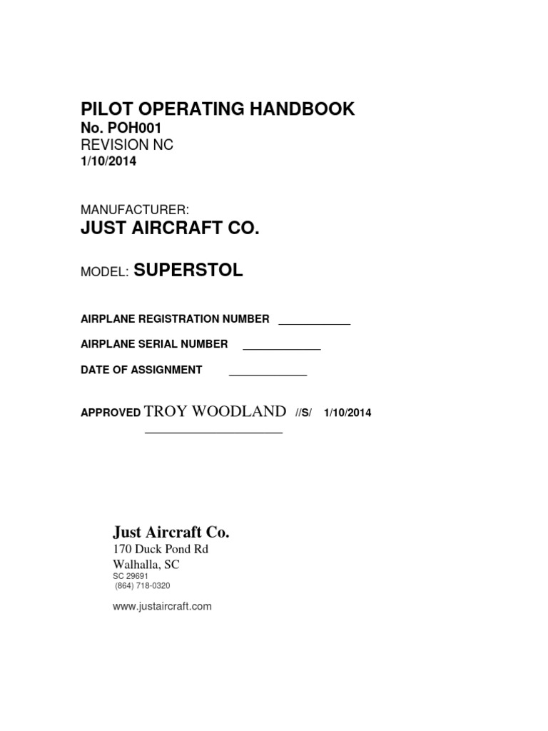 Just Aircraft Super STOL POH | Download Free PDF | Airspeed | Takeoff