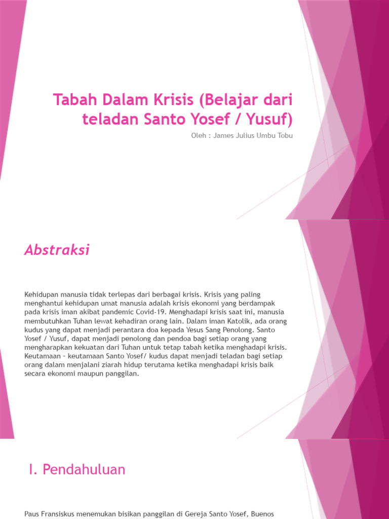 Tabah Dalam Krisis (Belajar Dari Teladan Santo Yoseph) | PDF