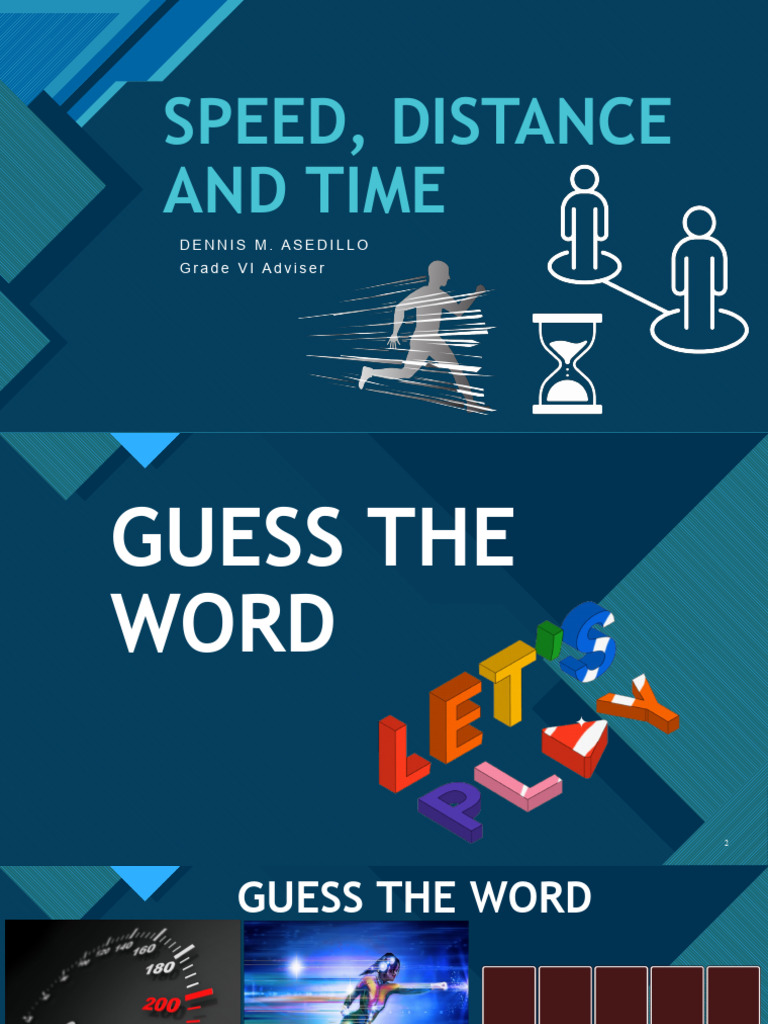 Speed, Distance and Time | PDF | Speed | Distance