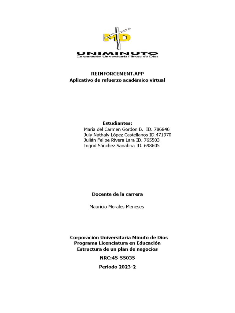 Act Grupal 2 Plan de Negocios | PDF | Aplicación movil | Marketing