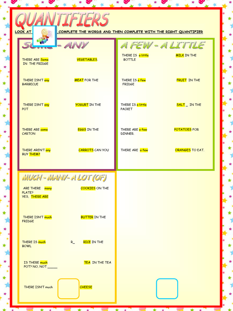 Quantifiers and Food Vocabulary Guide | PDF | Cooking, Food & Wine