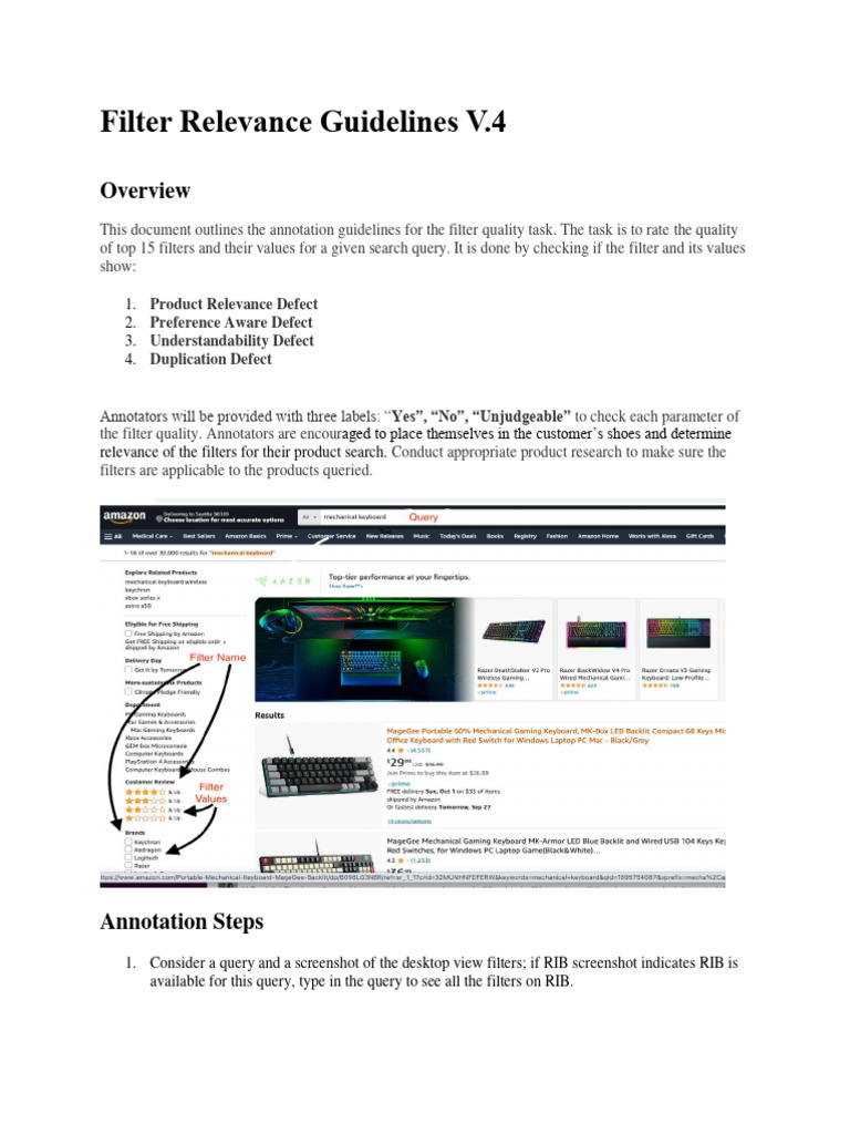 Filter Relevance Guidelines V4 - Reannotation - 02.09.2024 | PDF | Brand | Information Retrieval