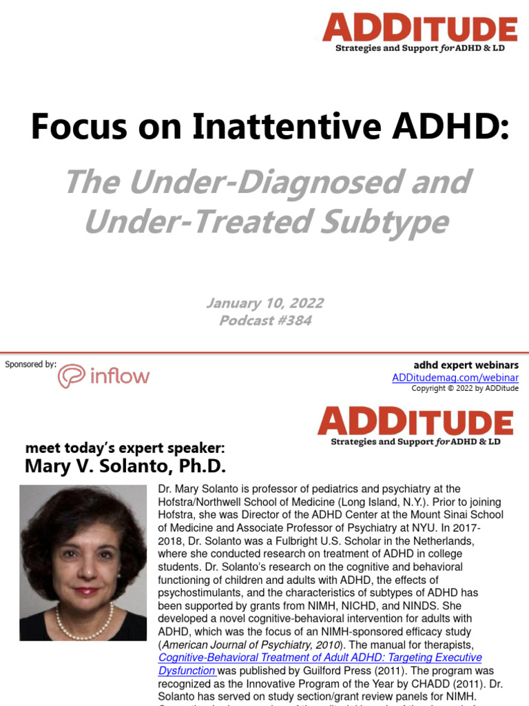 Inattentive-ADHD-1 10 22 | PDF | Attention Deficit Hyperactivity ...