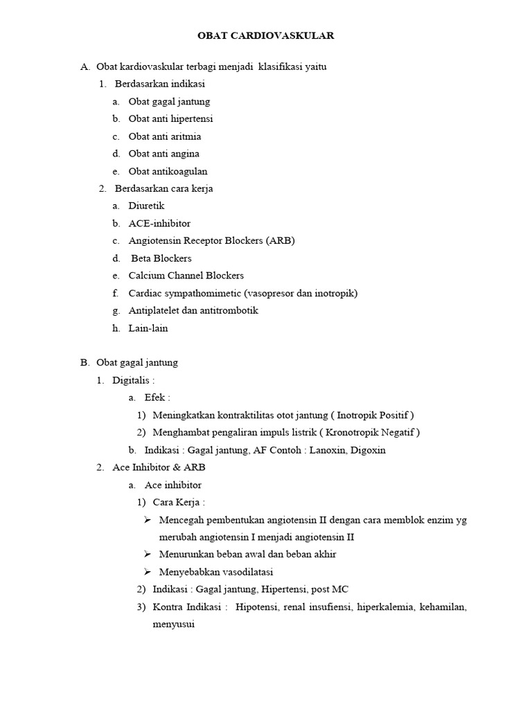 Obat Kardiovaskular | PDF