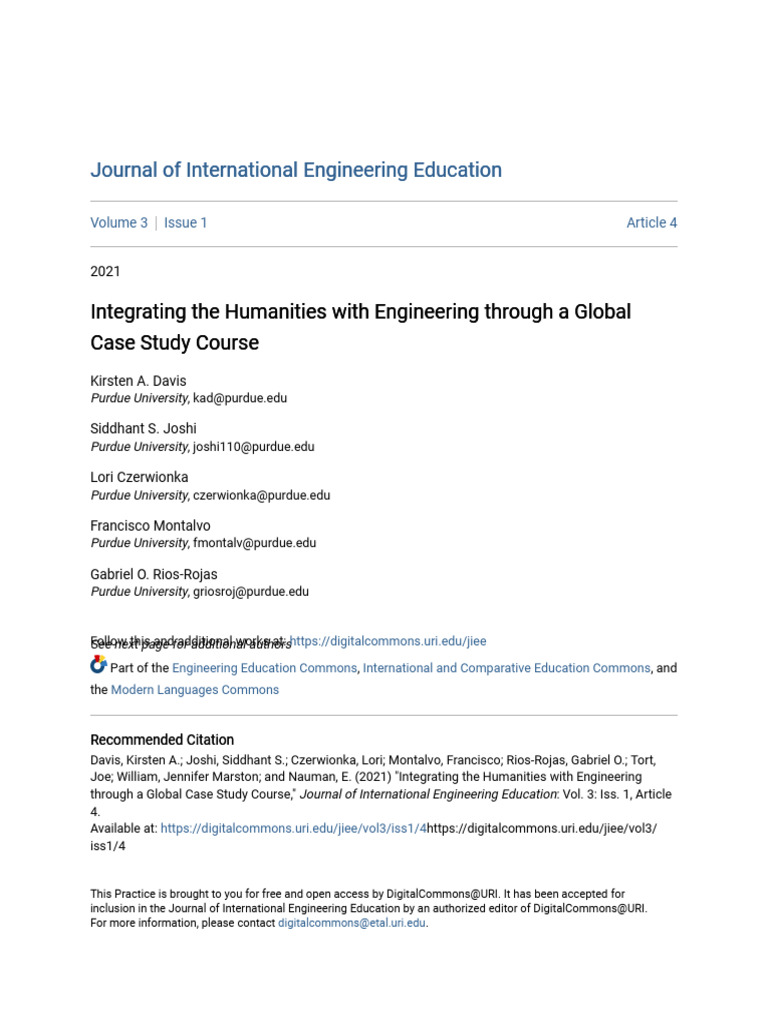 Integrating Humanities With Engineering | PDF | Engineering | Humanities