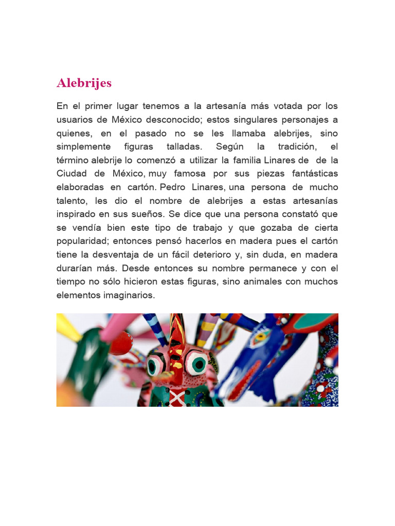 Alebrijes | PDF | Artes Decorativas