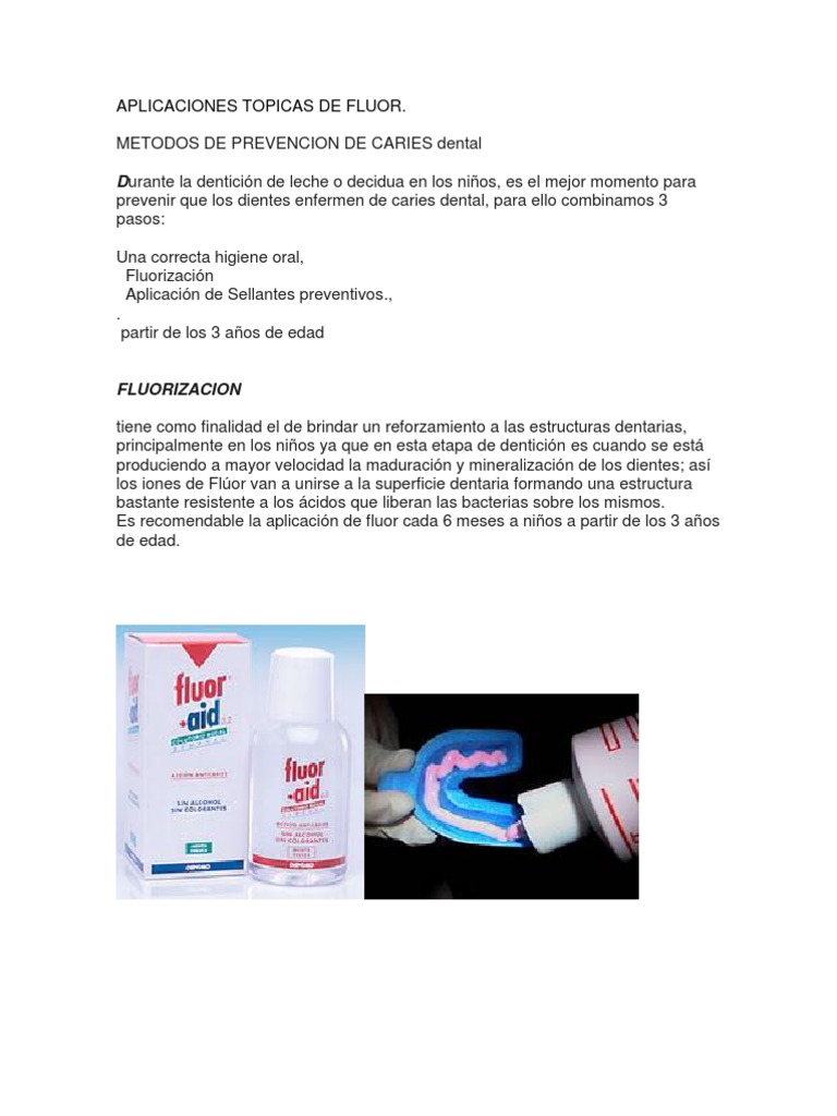 Aplicaciones Topicas de Fluor | Diente humano | Odontología