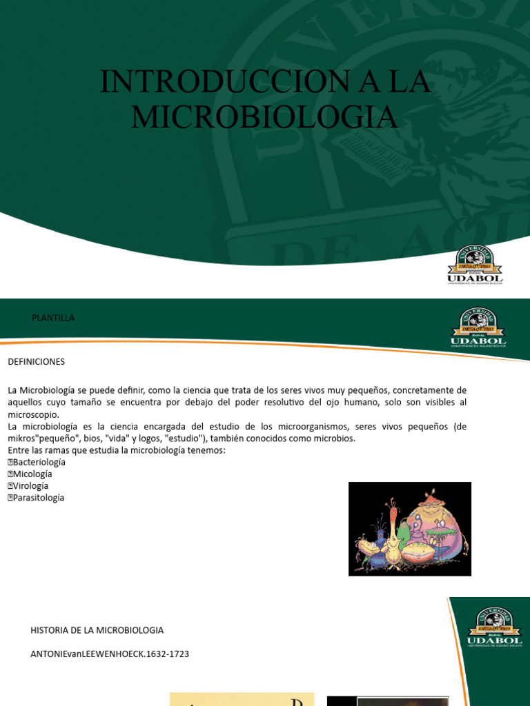 Introduccion A La Microbiologia Tema 1.Pptx Ross | PDF | Microbiología | Biología Celular)
