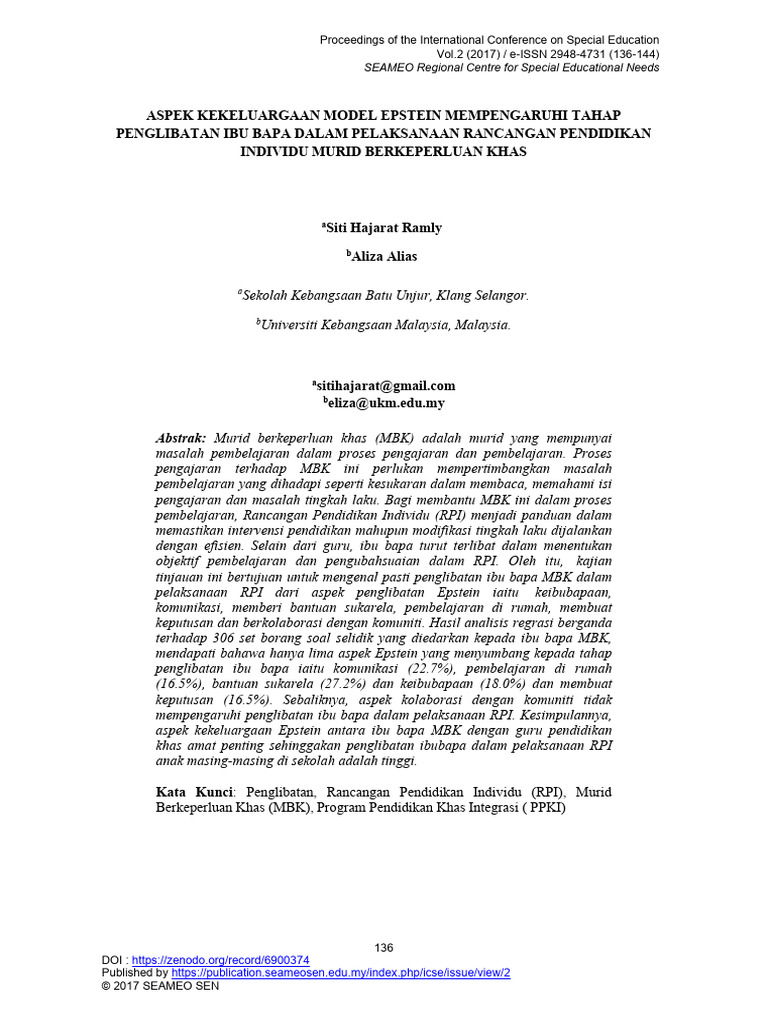 Abstrak: Murid Berkeperluan Khas (MBK) Adalah Murid Yang Mempunyai | PDF