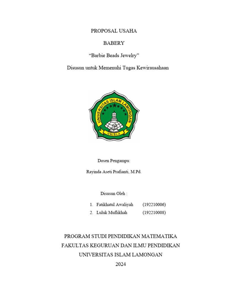 Proposal Usaha Fix | PDF | Ilmu Sosial | Gaya Hidup