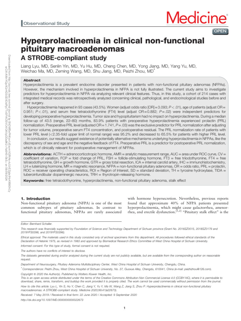 Hyperprolactinemia in Clinical Non Functional.81 | PDF | Wellness