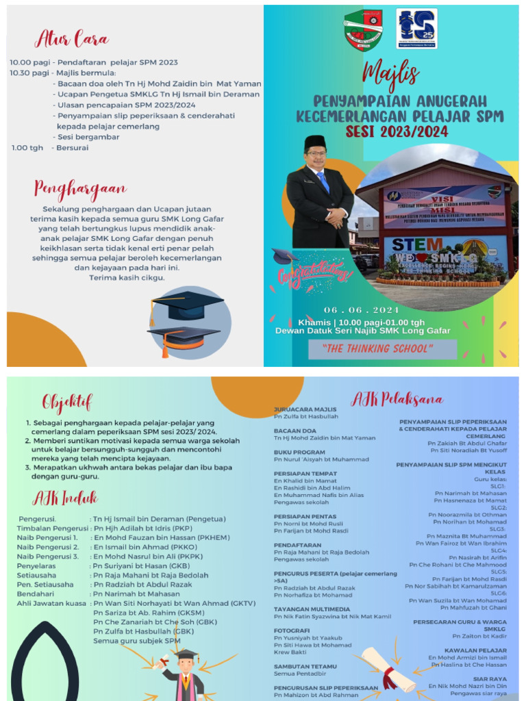 Print BP Majlis Penyerahan Slip SPM 2024 | PDF