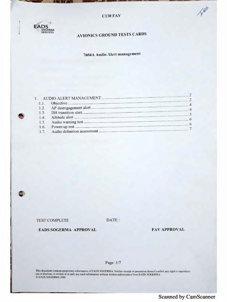 Audio Alert Management Task Card | PDF | Cockpit | Avionics