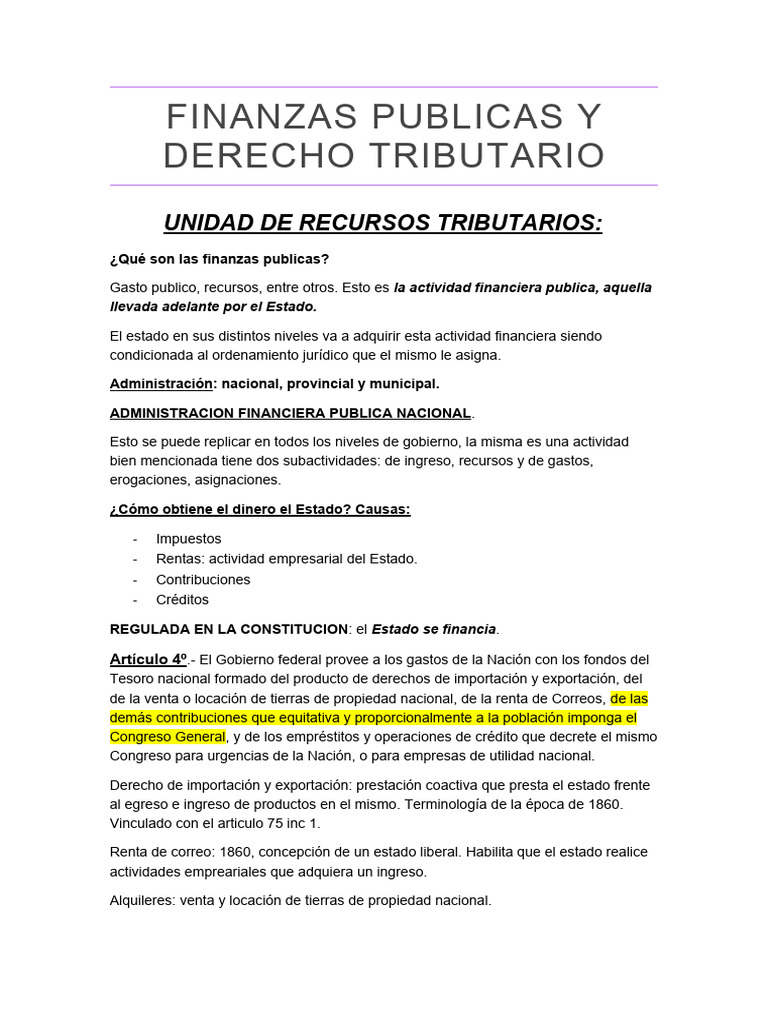FINANZAS PUBLICAS Y DERECHO TRIBUTARIO | Descargar gratis PDF | Impuestos | Gobierno