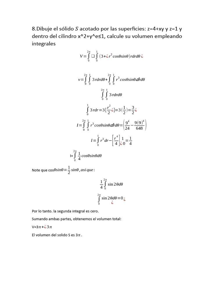 Volumen de Sólido con Integrales y Cilindro | PDF | Integral | Pi