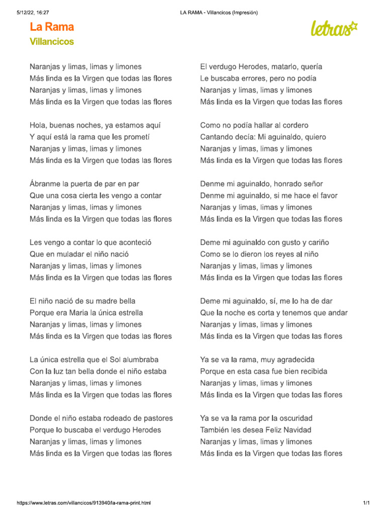 VILLANCICO LA RAMA | PDF