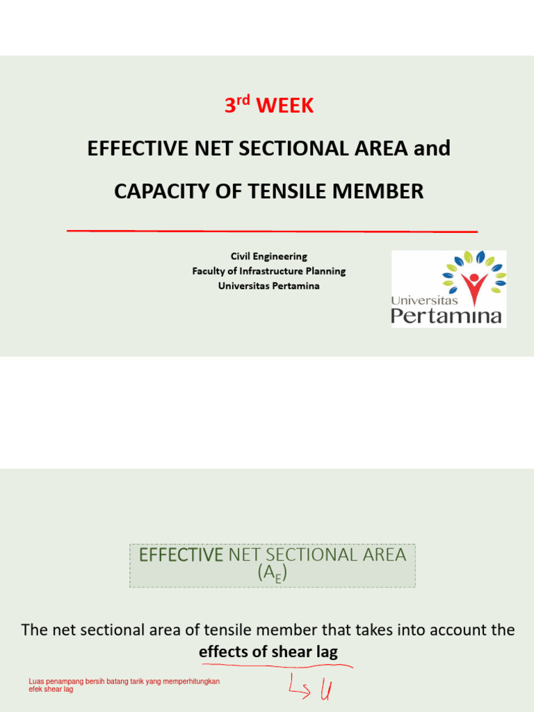 3rd Week A - Net Sectional Area and The Capacity of Tensile Member ...