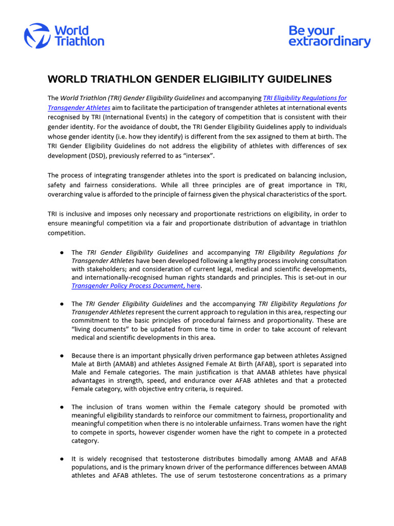 TRI Gender Eligibility Guidelines | PDF | Transgender | LGBTQIA+ Studies