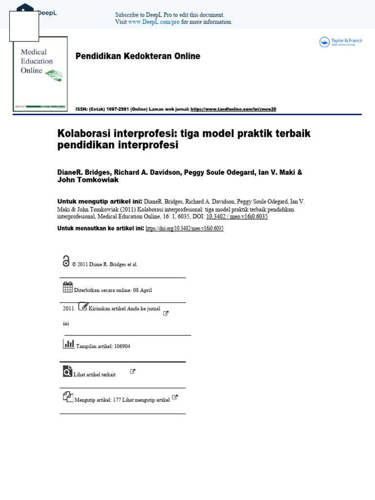 Model Terbaik Pendidikan Interprofesi | PDF