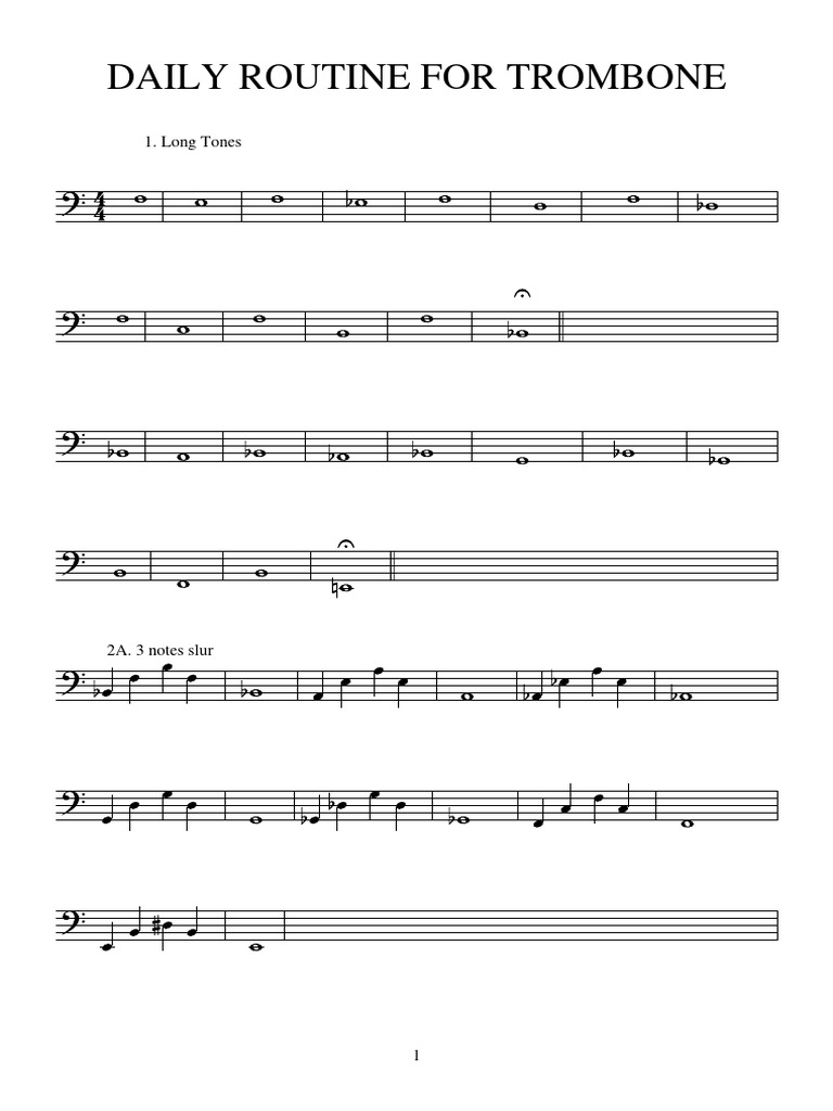Daily Routine For Trombone | PDF