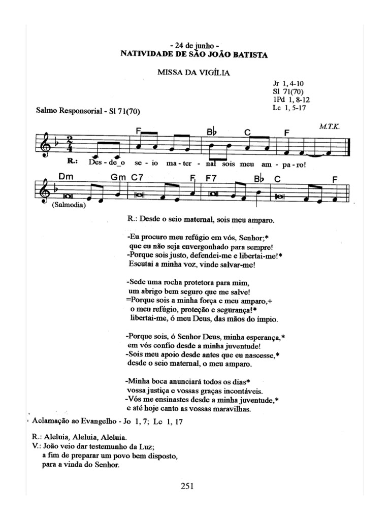 Salmo 70 Vigília De São João Batista Pdf