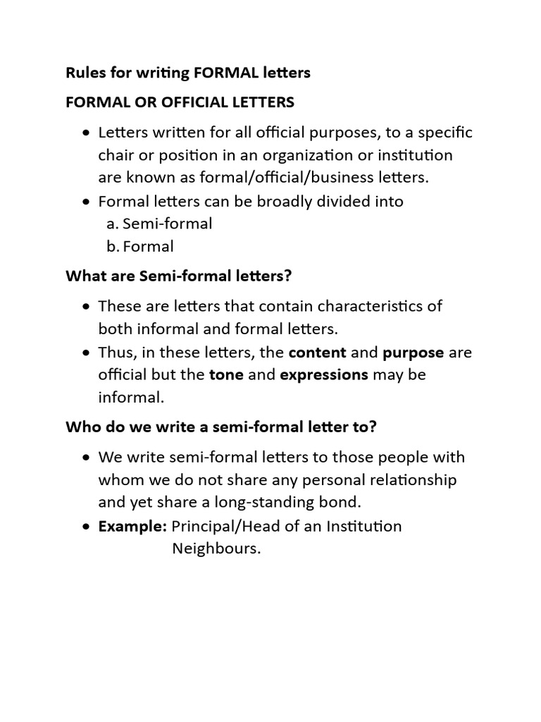 Formal Letter Writing Guidelines | PDF | Career & Growth | Language ...
