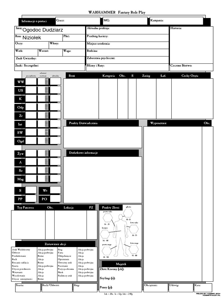WFRP Micha Heronimczak Edytowalna | PDF