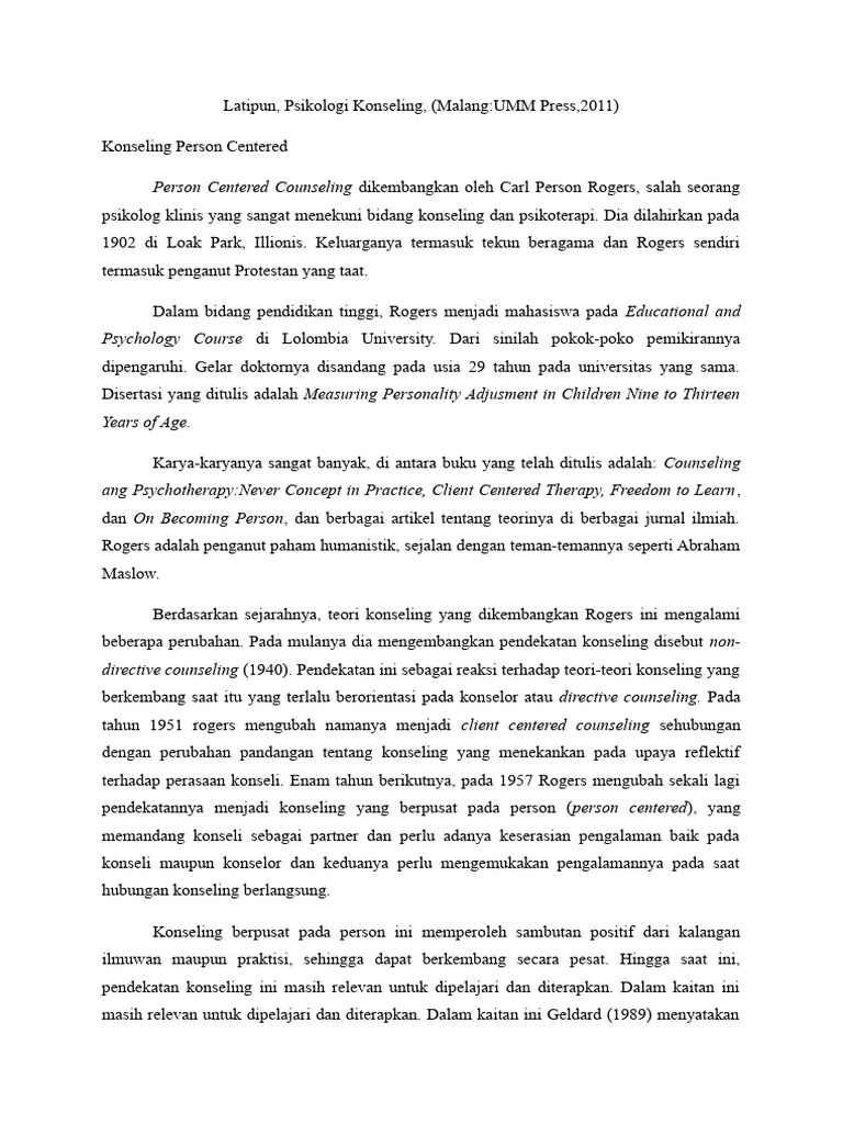 Konseling Berpusat pada Individu | PDF