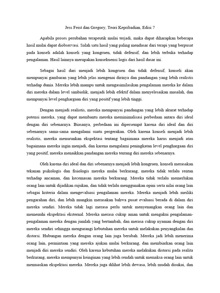 Teori Kepribadian Jess Feist Edisi 7 | PDF