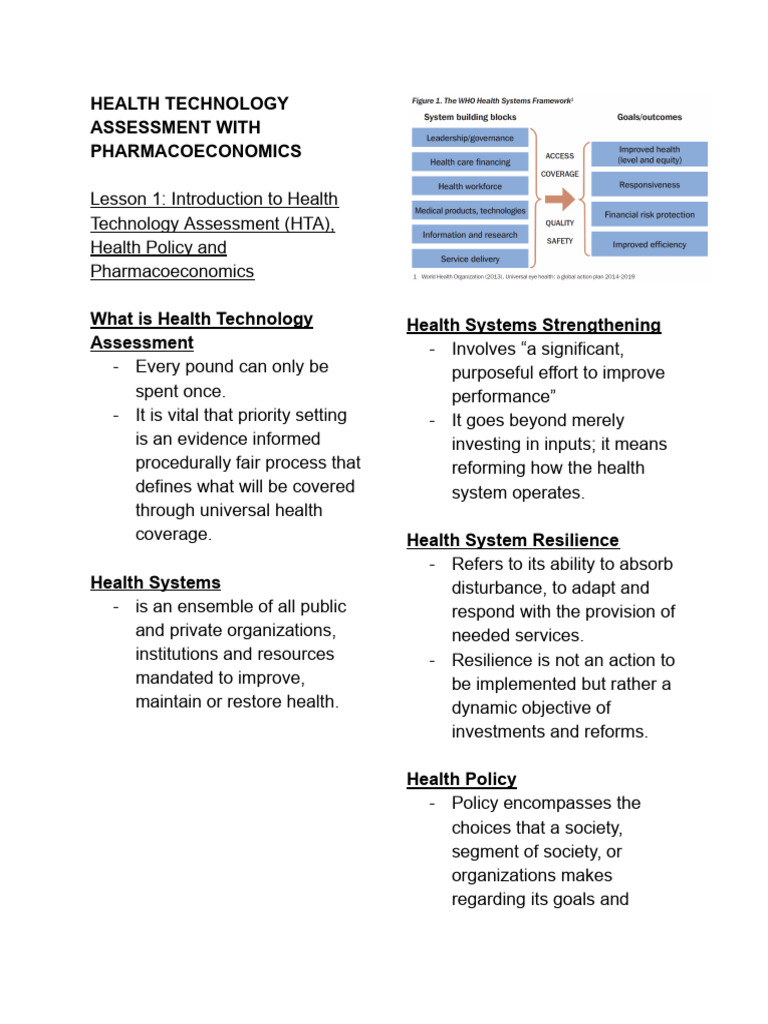 Health Technology Assessment With Pharmacoeconomics | Download Free PDF ...