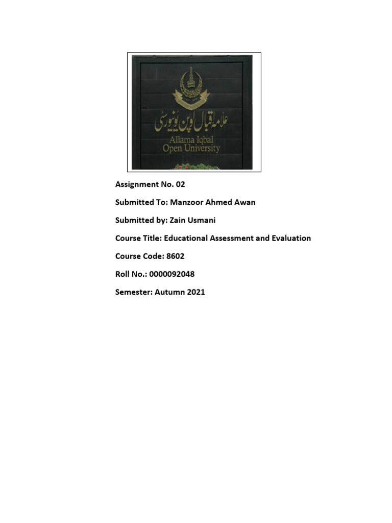 8602 2 | PDF | Educational Assessment | Validity (Statistics)